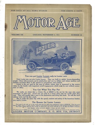 1911/12 Lozier Motor Co. Ad: COVER ONLY - Detroit, Michigan - Lozier ...