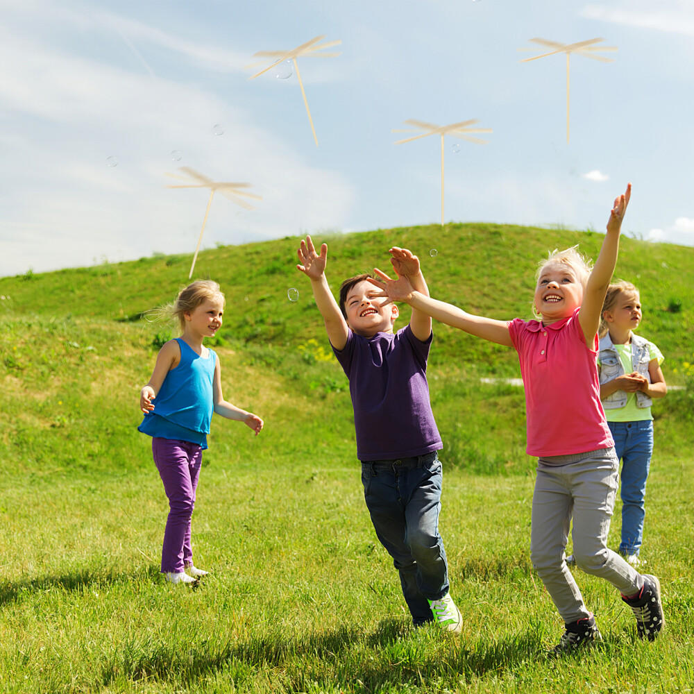 10 Pcs Hand Fly Toy Dragonfly Propeller Balance Toys Set Helicopter | eBay