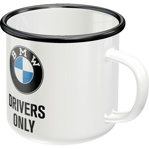 Nostalgic Art BMW Drivers Only 360ml Enamel Mug Tea/Coffee Drink Cup w ...