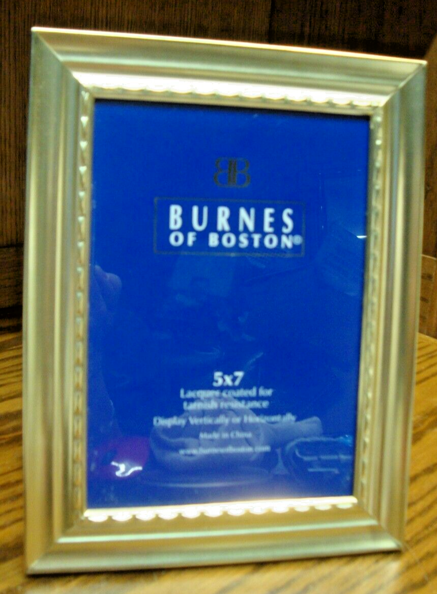 PHOTO FRAME Burnes of Boston~Gold-Tone Lacquer Coated for 5"x7” Pic ...