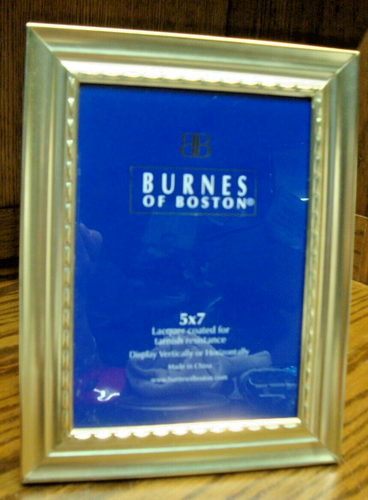 PHOTO FRAME Burnes of Boston~Gold-Tone Lacquer Coated for 5"x7” Pic ...