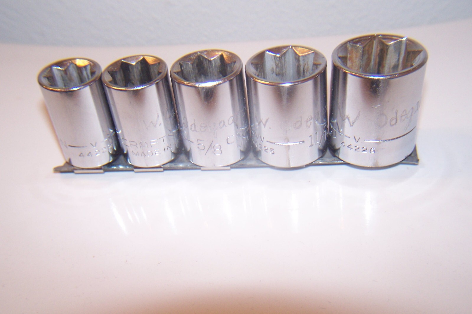 VINTAGE Craftsman 5 Piece Square Drive 8 Point Socket Set w/Holder | eBay