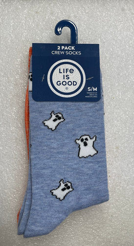 Life Is Good Ghosts Socks Set 2 Pack Unisex S/M Crew Socks | eBay