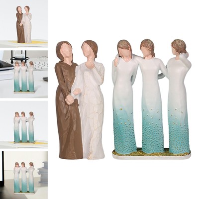 Sister Figurine Resin Collectible Modern Friendship Gifts Hand Painted ...