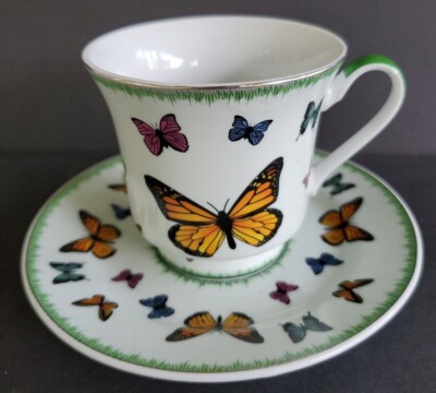 Darice Tea Cup Monarch Butterflies Teacup and Saucer Set | eBay