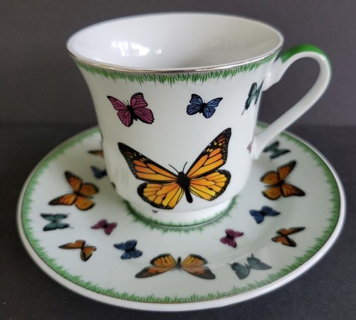 Darice Tea Cup Monarch Butterflies Teacup and Saucer Set | eBay
