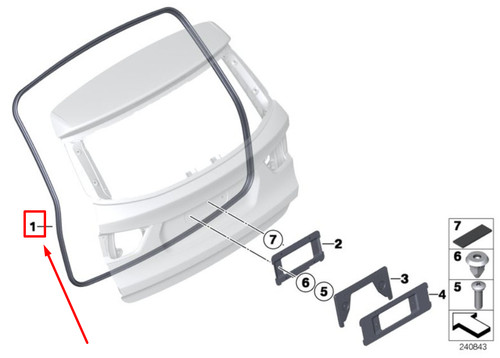 NEW BMW X3 F25 TRUNK LID GASKET 7301846 51767301846 ORIGINAL NO DUTY TO ...
