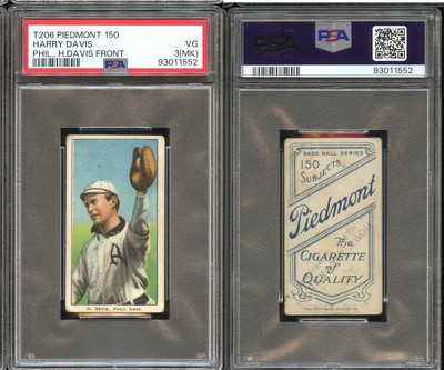 T206 Harry Davis H. front ~~ PSA 3 (mk) Howe McCormick stamp ...