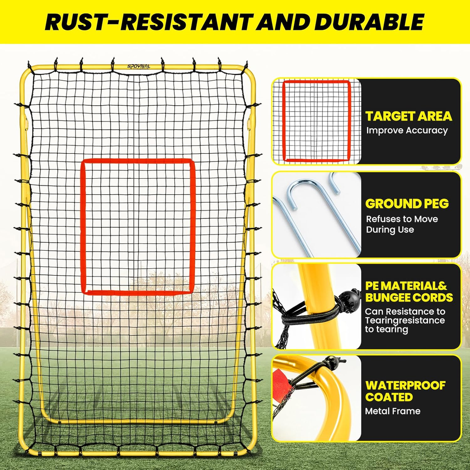 Adjustable 4x7 Ft Volleyball Rebounder Net for Indoor/Outdoor Training ...