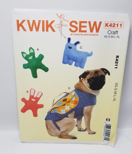 UNCUT! Dog Toys and Backpack Sewing Pattern by Kwik Sew (K4211), XS ...