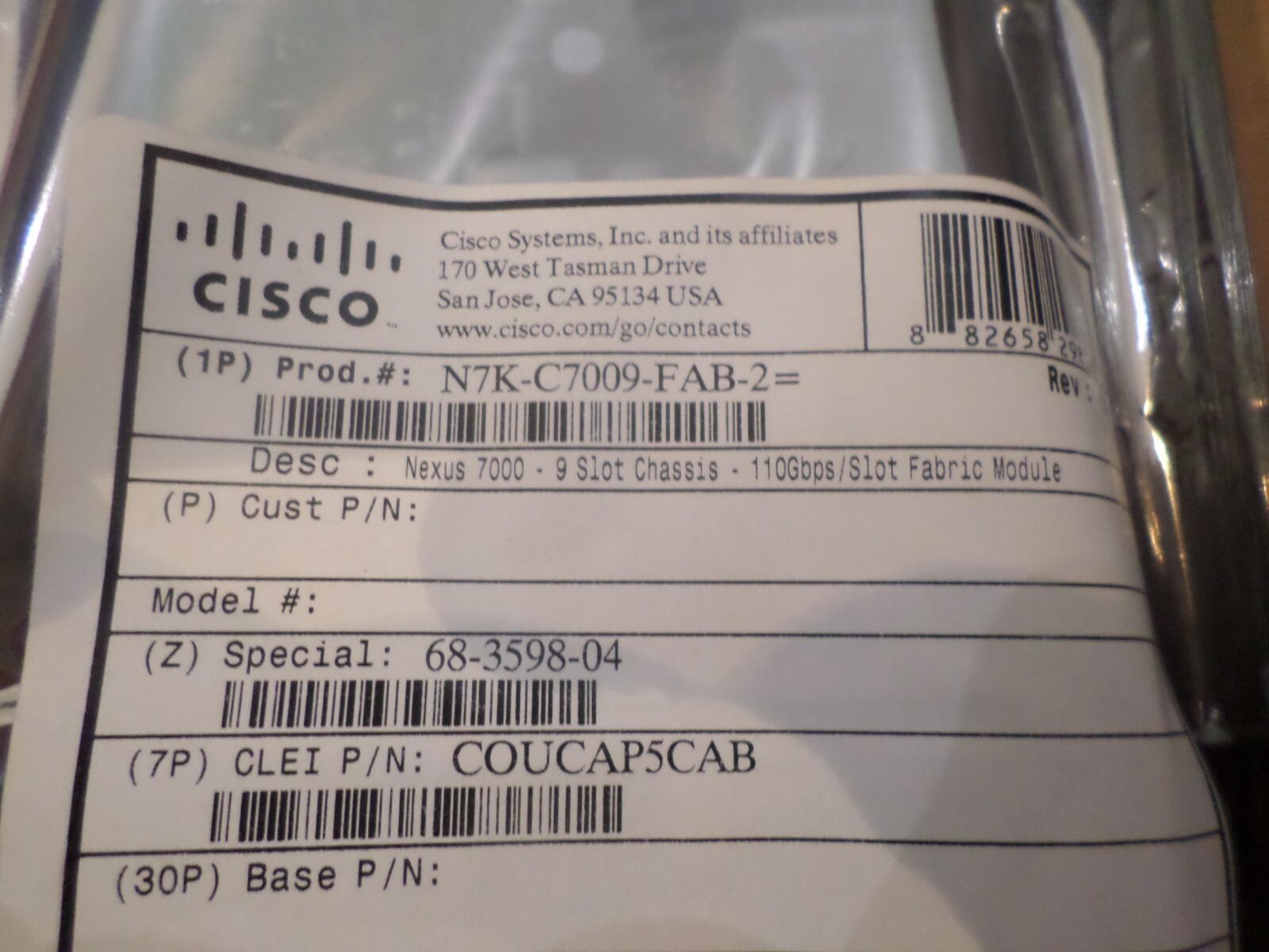 Cisco N7k-c7009-fab-2 Fabric Switch Module for Nexus 7000 G2 for sale ...