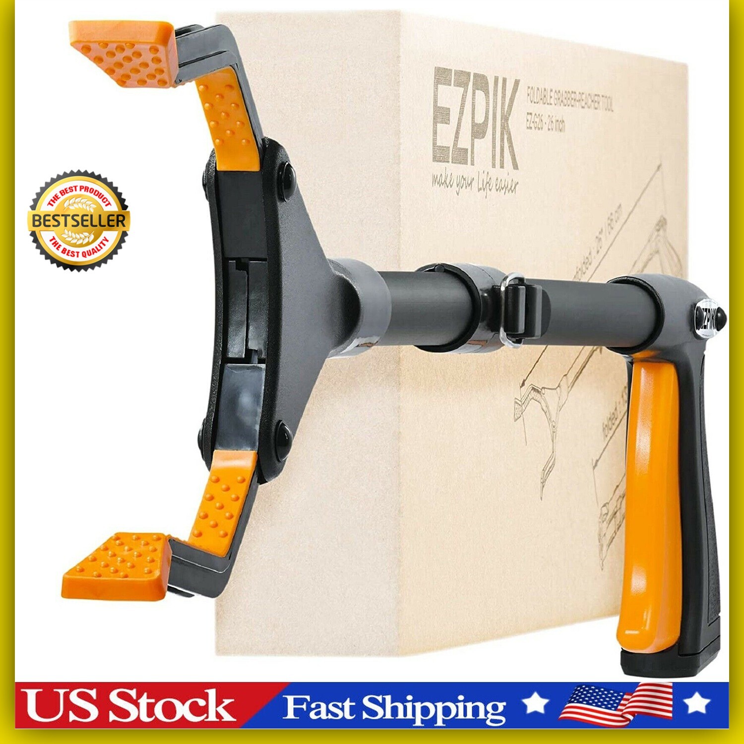 Industrial Heavy Duty Pick Up Tool Reacher Grabber Trash Rotating Head ...