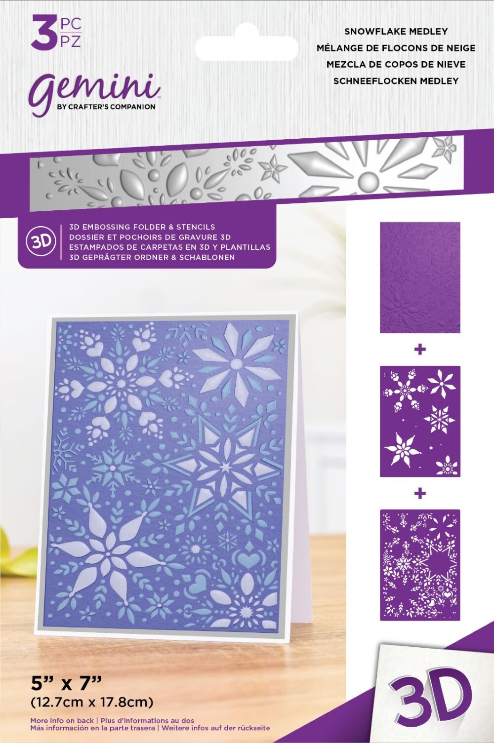 GEMINI - 5 x 7" 3D Embossing Folders & Stencil Christmas by Crafters ...
