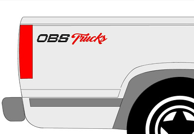 OBS Side Bed Decals Sticker Pair Truck Rear Lettering 1500 Single Cab ...