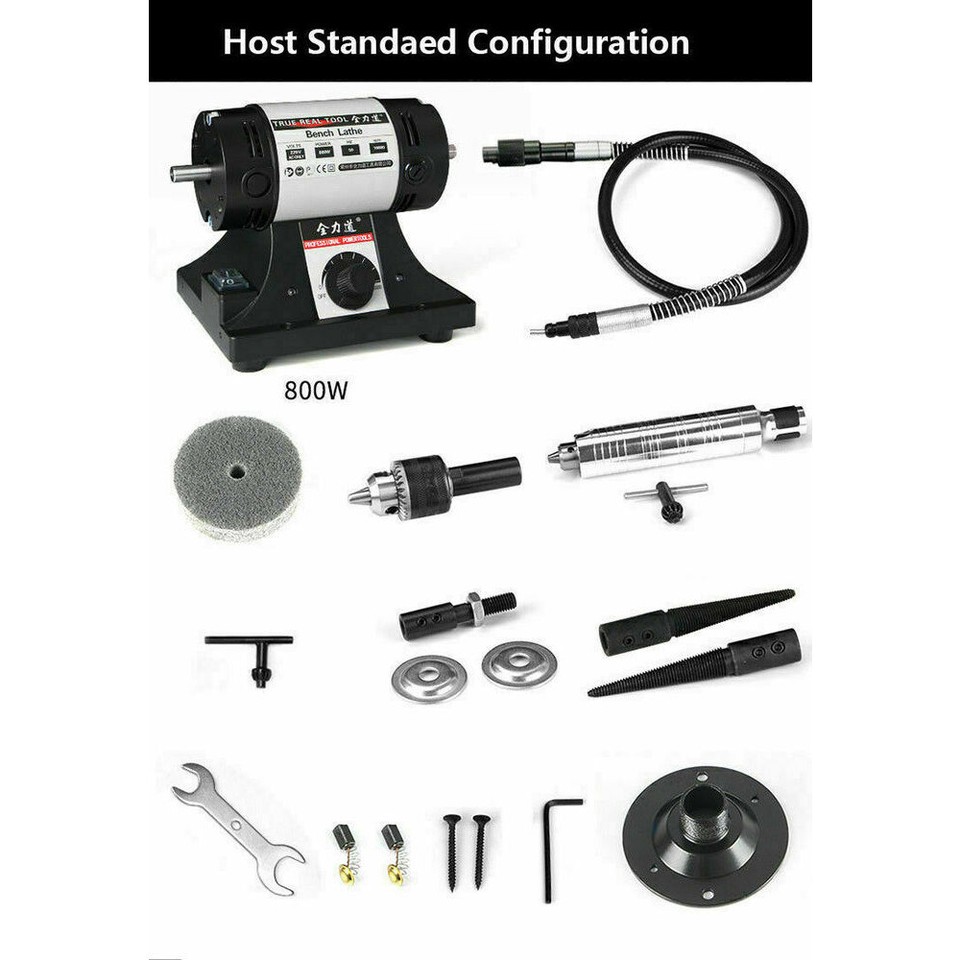 800W Mini Bench Grinder Metal Buffer Polisher Polishing Machine with ...