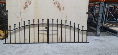 Wrought Iron Style Ball Top Metal Driveway Gates 1800mm GAP x 490mm ...