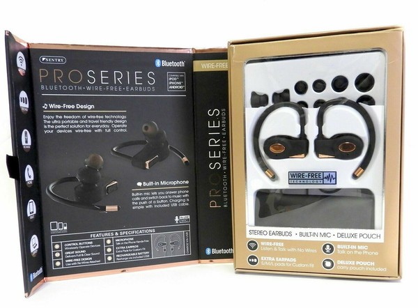 Sentry Pro Series Bluetooth Earbuds Rechargable Bt999bk Wireless for ...