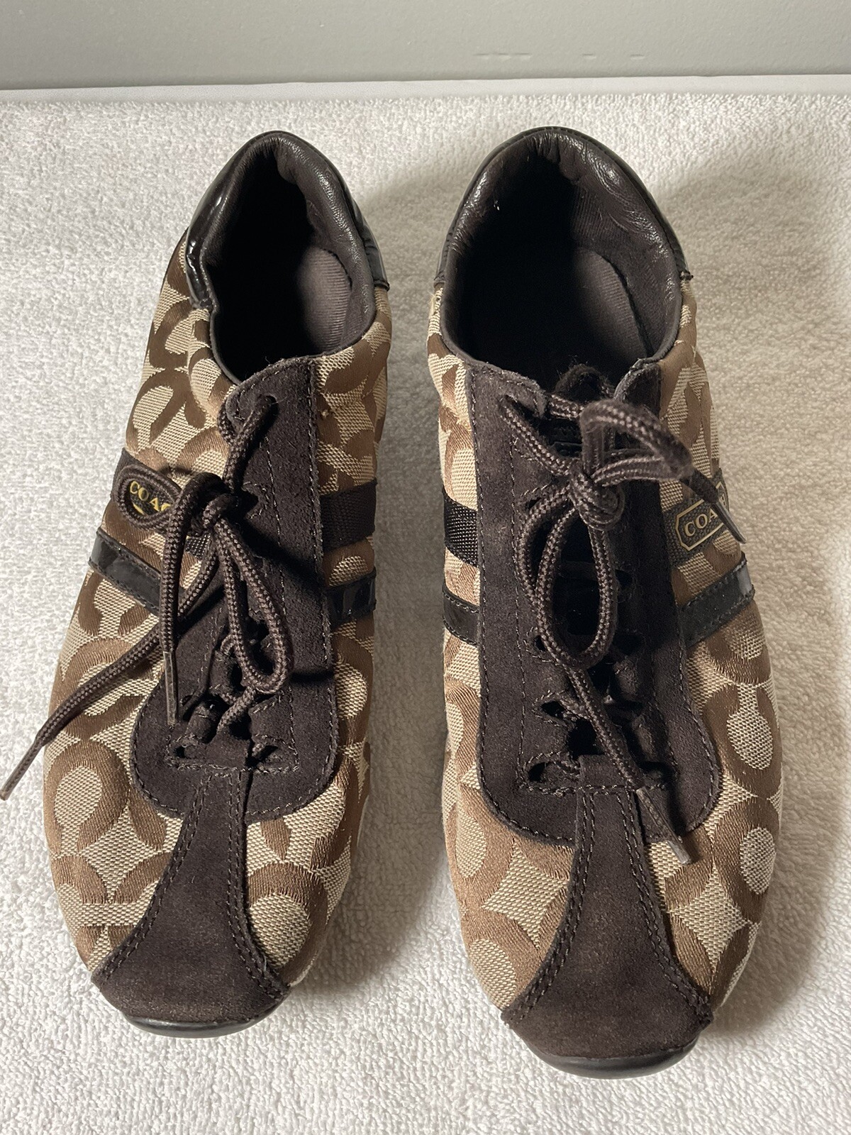 Coach Women's Kathleen Brown Shoes Canvas Suede Size … - Gem