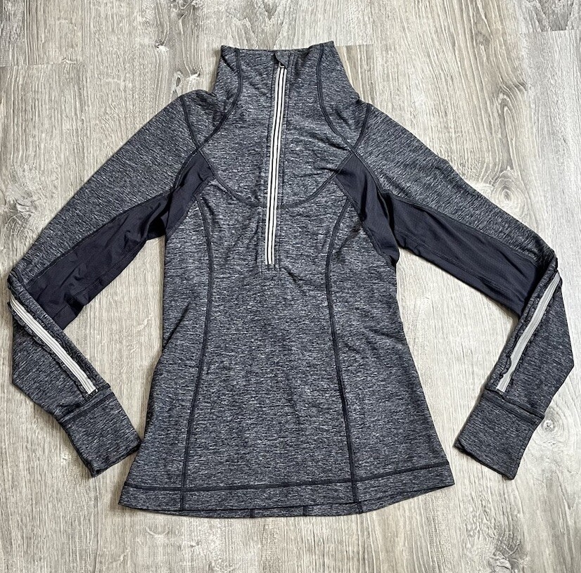 Lululemon Athletica Size 4 Gray Run Dash Half Zip Pullover Athletic ...