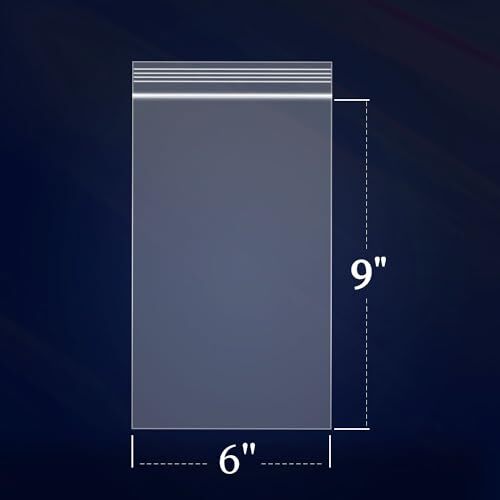 - 100 Count - 6" x 9" Clear Reclosable Zip Plastic Poly Bags 2 Mil for ...