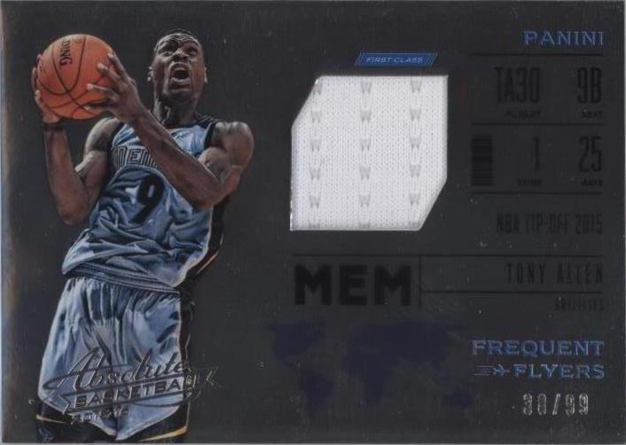 2015-16 Panini Absolute - Frequent Flyer Materials Tony Allen #10 /99 ...