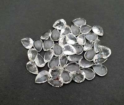 Natural Crystal Quartz Pear Cut Loose Gemstone Lot 14 Pcs 12x16 MM 102 ...