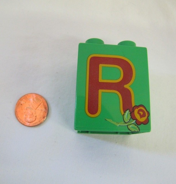 Lego Duplo ALPHABET LETTER R Replacement 2 x 2 x 2 BLOCK Building Brick ...