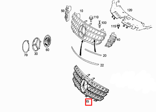 MB M W164 Front Bumper Radiator Grille A16488019859 040 OEM for sale ...
