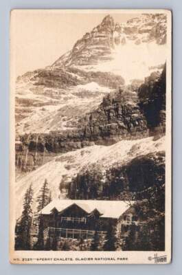 Sperry Chalets GLACIER National Park RPPC Antique Hileman Photo Cover ...