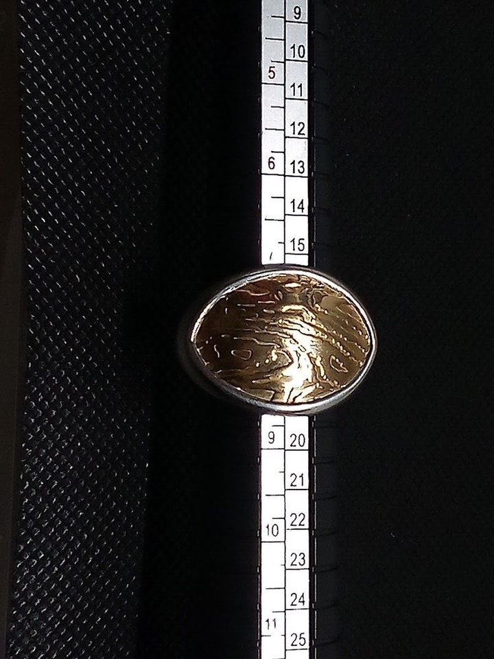 Silpada Sterling & Wood Grain Textured Bronze TIMBER Ring Size 8 NICE ...