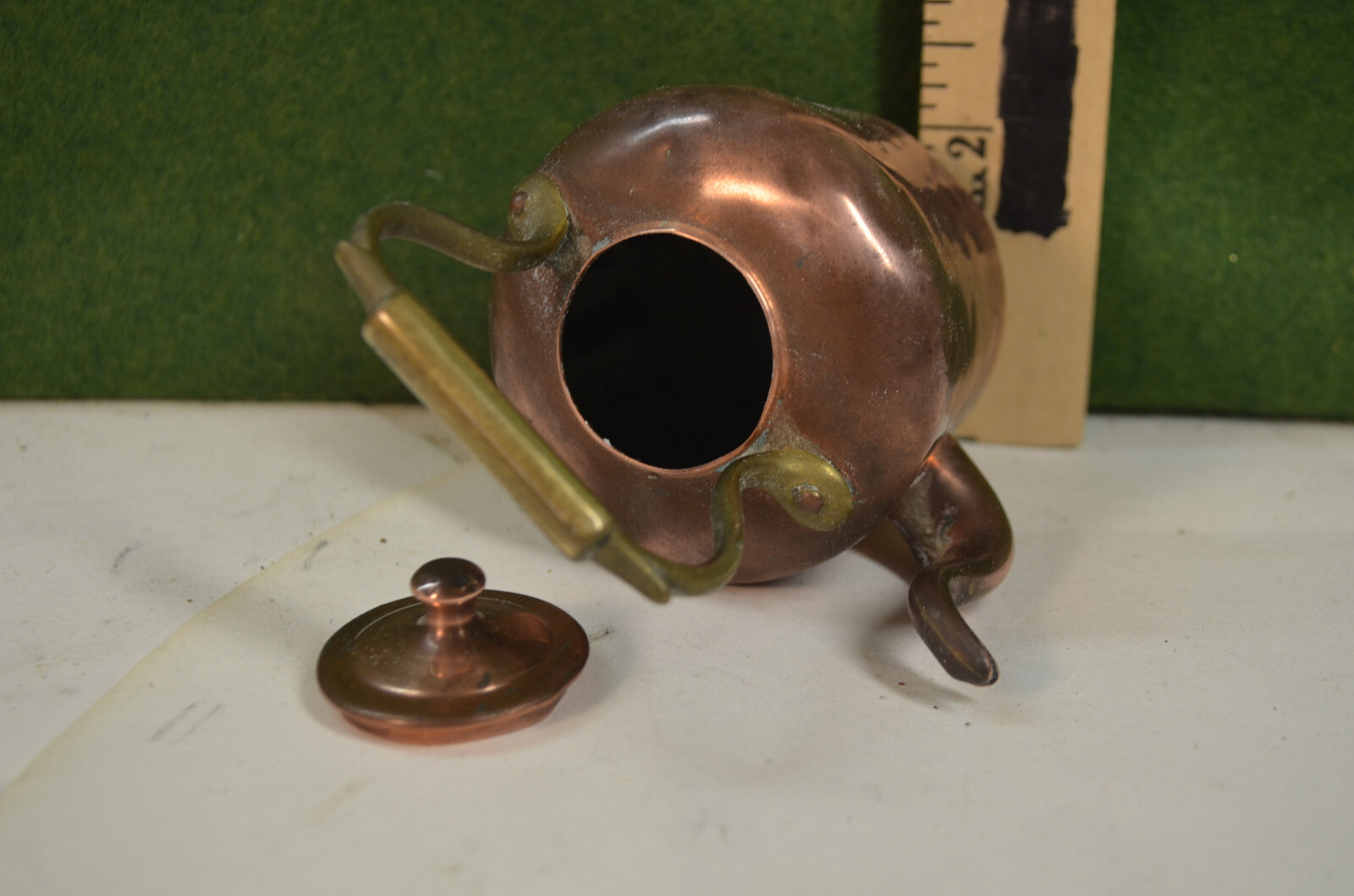 Minature copper-brass tea kettle ,American, circa 1850, some dents | eBay