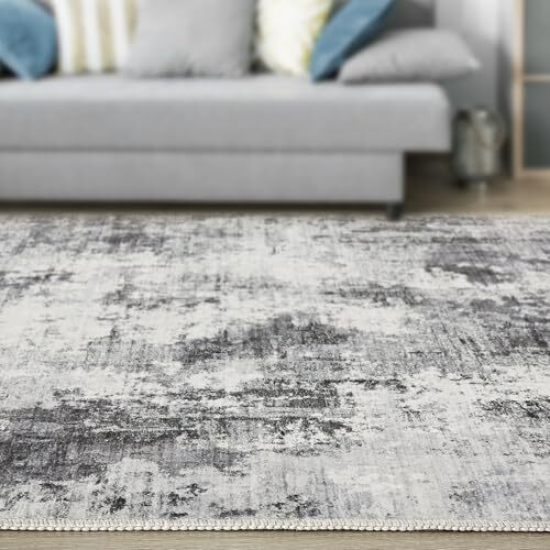 Washable Rug 9x12 Area Rugs: Modern Abstract Neutral Soft Large 9' x 12 ...
