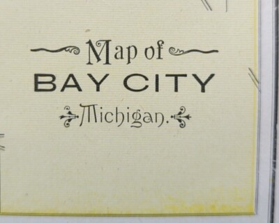 Vintage 1900 BAY CITY MICHIGAN Map 11"x14" ~ Old Antique Original ...