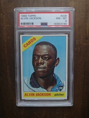 1966 TOPPS 206 ALVIN JACKSON St Louis Cardinals PSA 8 NM/MT Centered ...