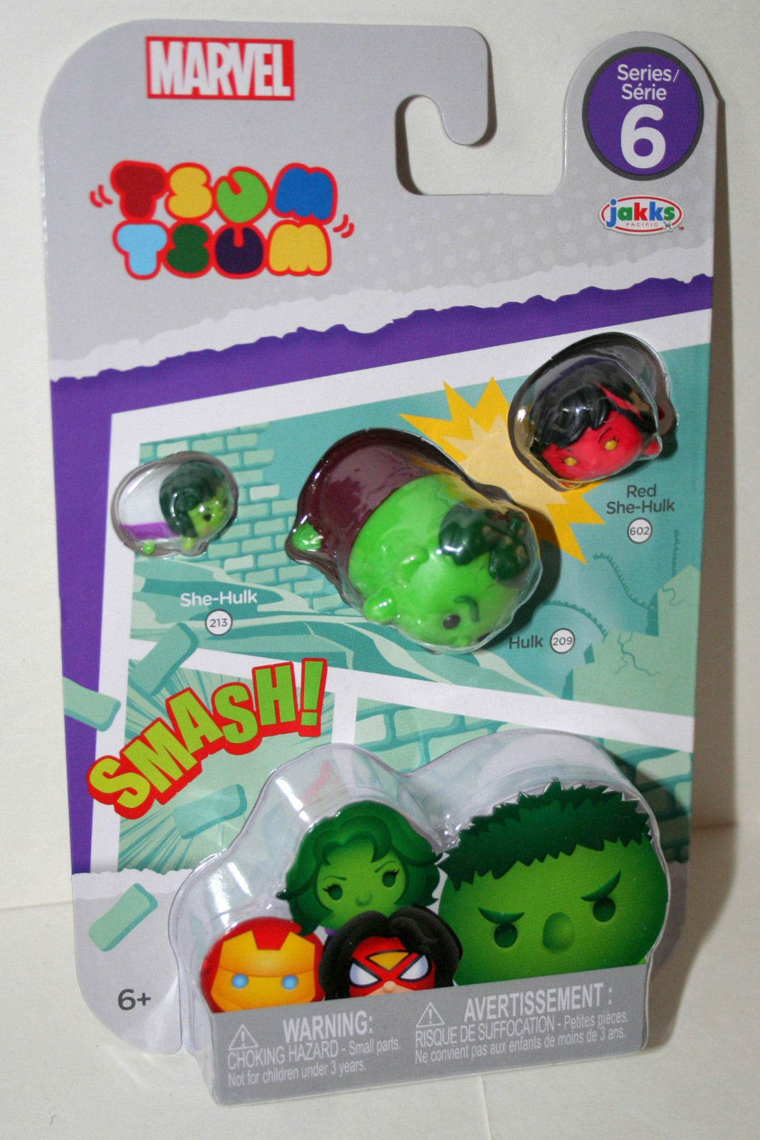 Marvel Comics Tsum Tsum Series #6 3 Pack New MIP She-Hulk Hulk Red She ...