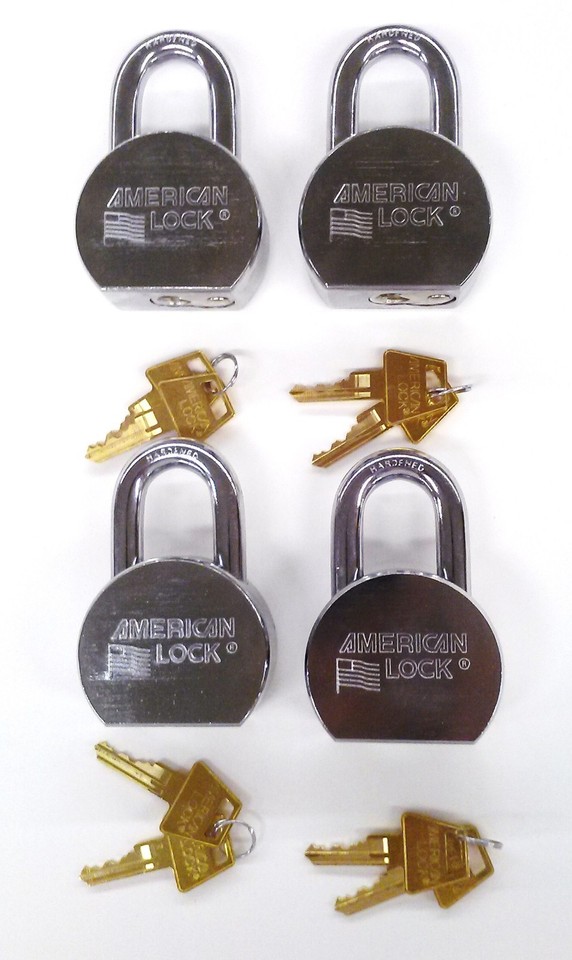 4 New American Lock A700 High Security Solid Steel Padlocks All Keyed ...