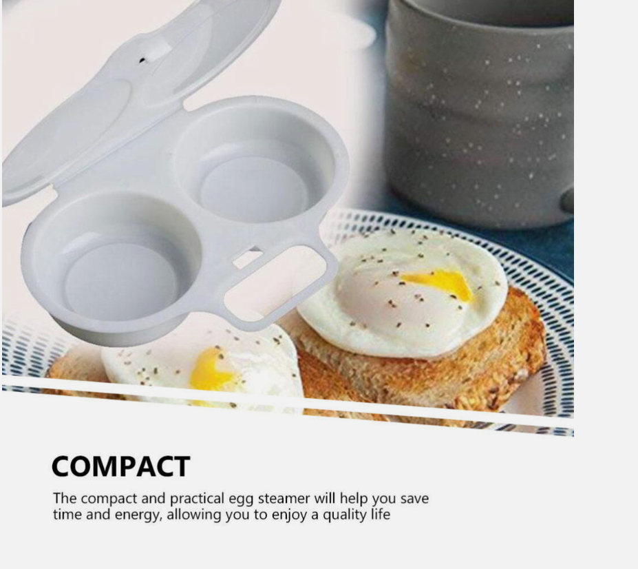 2pcs Home Kitchen Gadget Microwave Poached Egg Quick Steamer Cooking ...
