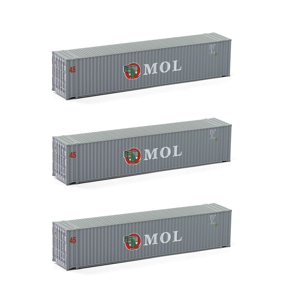Evemodel N Scale 45ft 1:160 Shipping Container 45' Cargo Box with ...