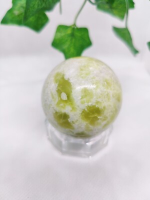 2 pcs set White Green Yellow Jade Sphere mountain Crystal gemstone ...