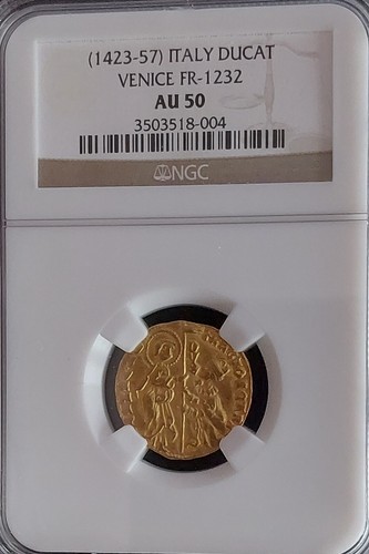 1423-57 ITALY Venice Antique GOLD Ducat Treasure Coin Graded NGC AU50 ...