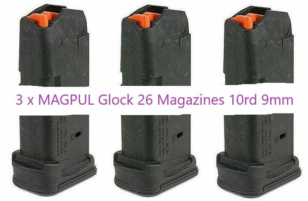 3 x MAGAZINES Glock 26 Magazines 10rd 9mm Mag GEN 4 | eBay
