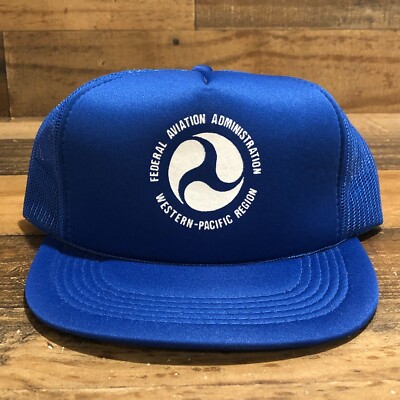 Vintage FAA Hat Snapback Trucker Cap Mens Blue Western Pacific Region ...
