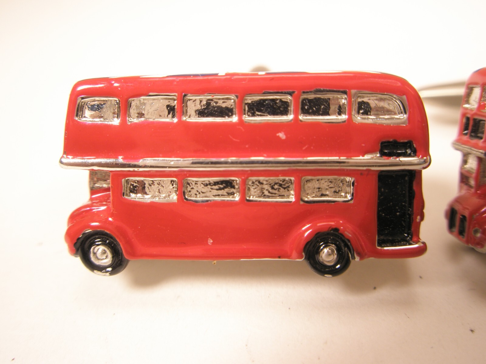 'Double Decker Red Bus British Flags Vintage Cuff Lin… - Gem