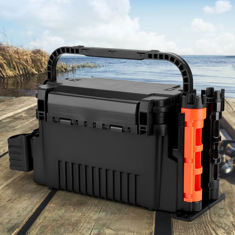 2 Tier Fishing Tackle Box Fishing Gear Box 11 L Adjustable Fishing ...