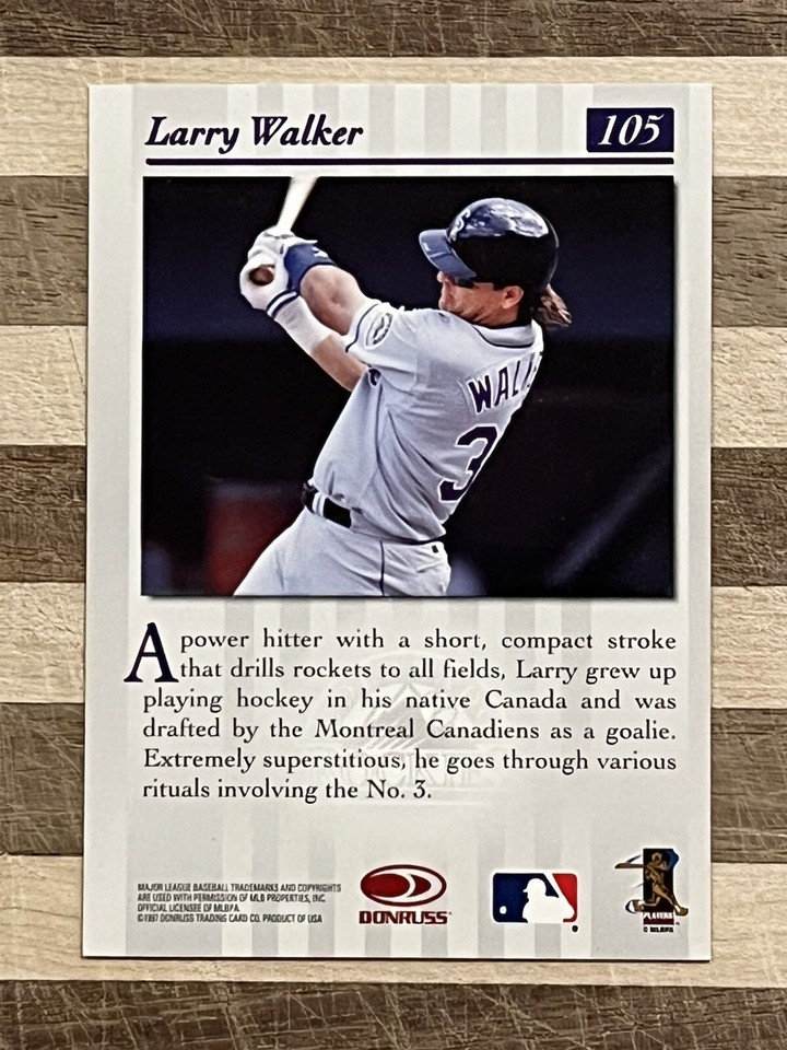 1997 Donruss Studio Baseball Larry Walker Card #105 | eBay