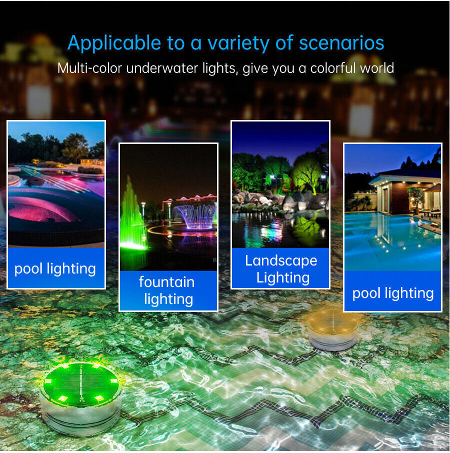 Solar Swimming Pool Light RGB LED Colorful Underwater Lighting ...