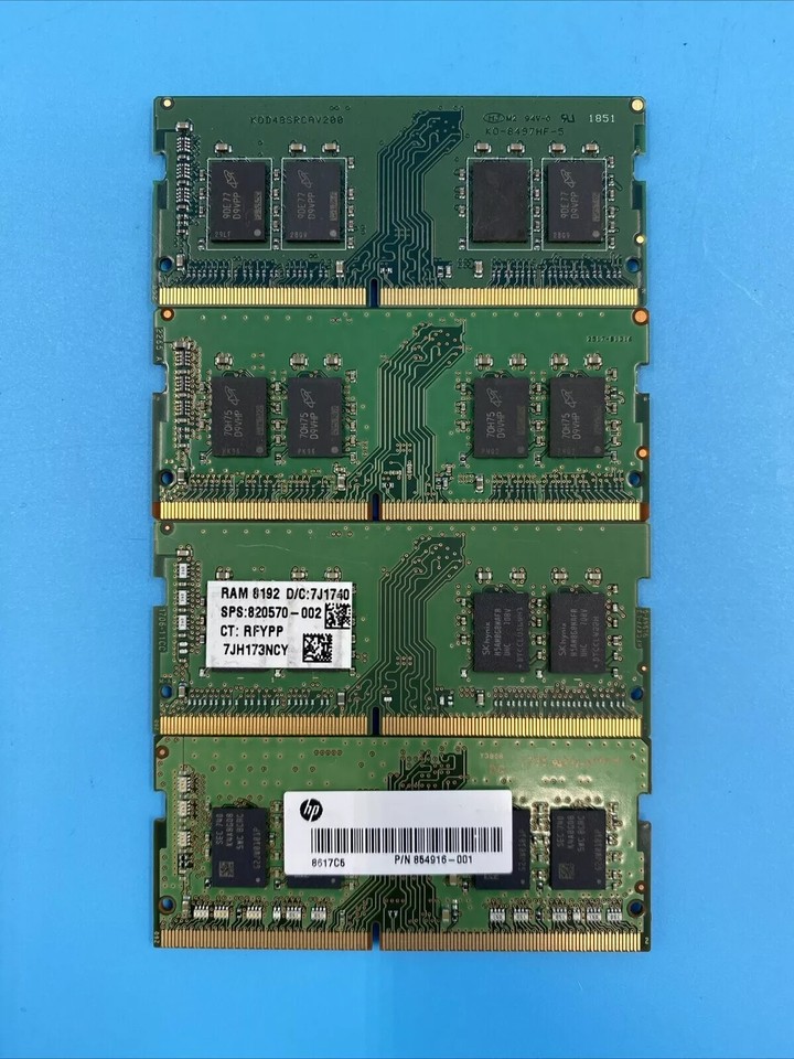 (LOT OF 4) *MIXED BRANDS* 8GB PC4-2400T SO-DIMM DDR4 RAM Laptop Memory ...