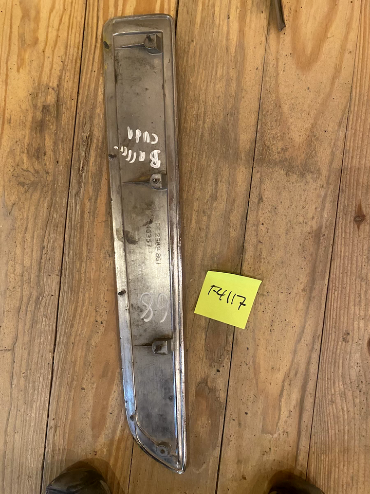 67 PLYMOUTH BARRACUDA HOOD CHROME TRIM INSERTS 2582861 OEM | eBay