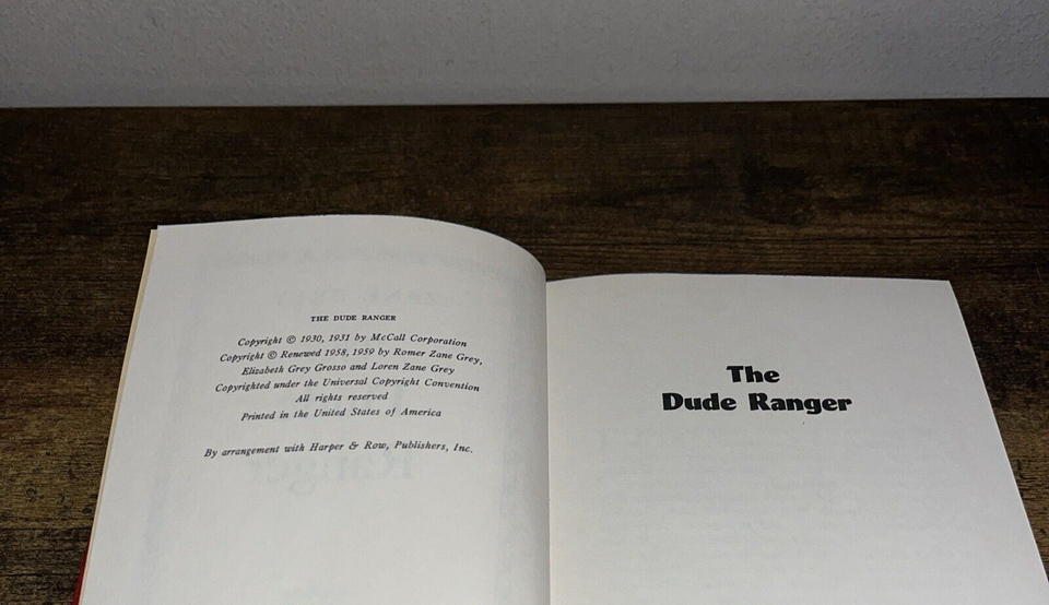 Zane Grey, The Dude Ranger, Walter J. Black Series hardcover, Western ...