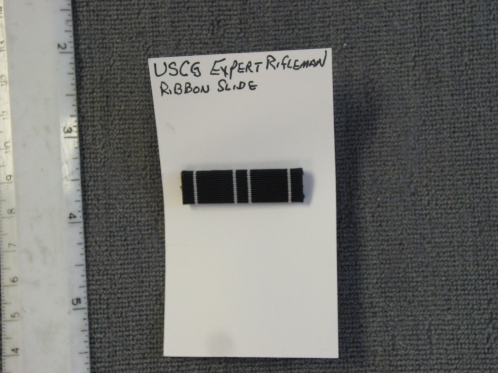 USCG issue, Coast Guard Expert Rifleman (1969 - ) Ribbon Bar, brand new ...